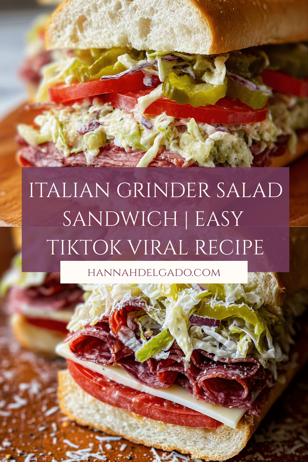 Italian Grinder Salad Sandwich TikTok Viral | Crunchy & Zesty Delight